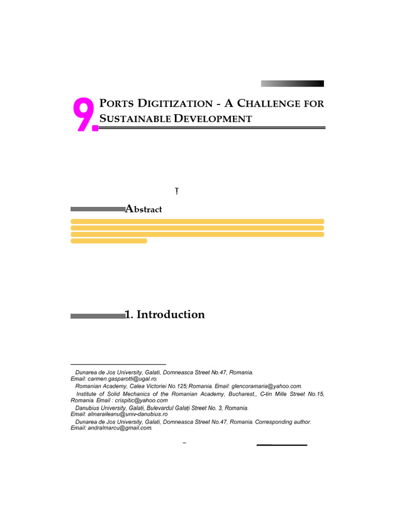 Ports Digitization-A Challenge For Sustainable Development | PDF ...