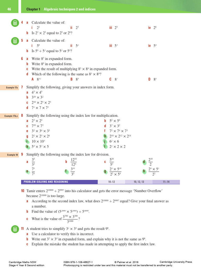 Multiplying and Dividing Index Laws 0303 | PDF | Elementary Mathematics ...