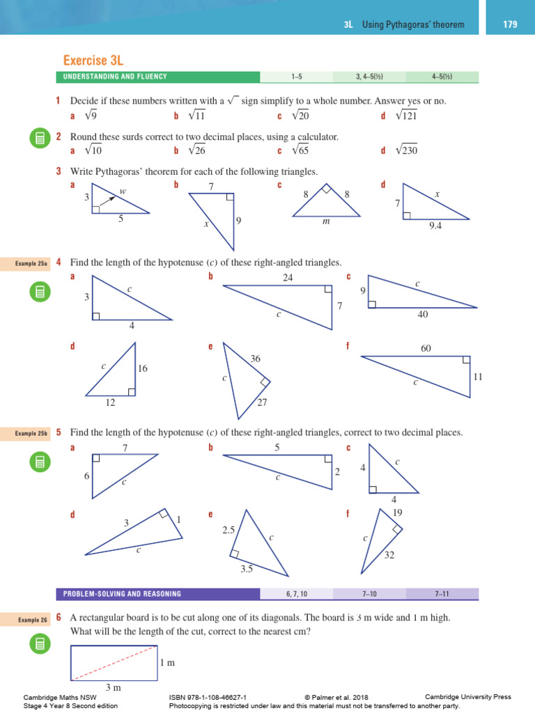 Y8 Cambridge Pythag Problem Qs | PDF | Triangle Geometry | Euclidean ...