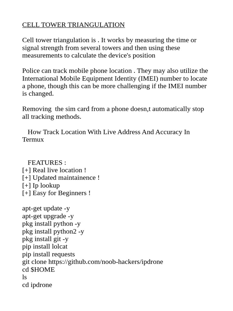 Cell Tower Trigulation | PDF