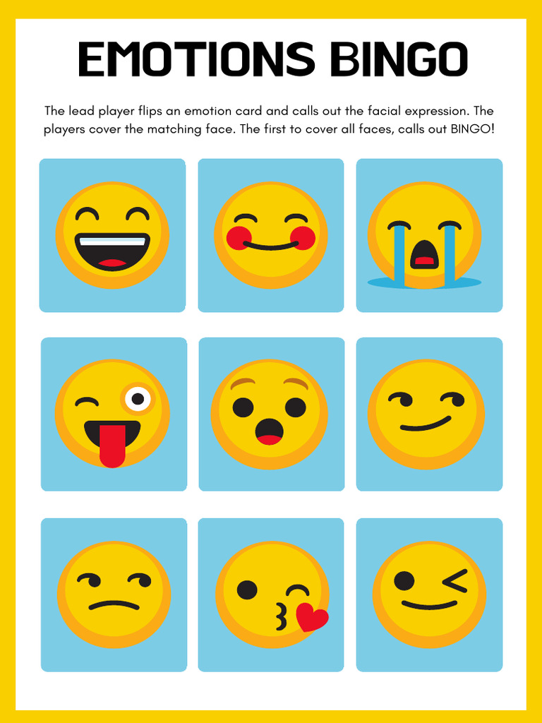 Emotions SEL Bingo Board Game | PDF