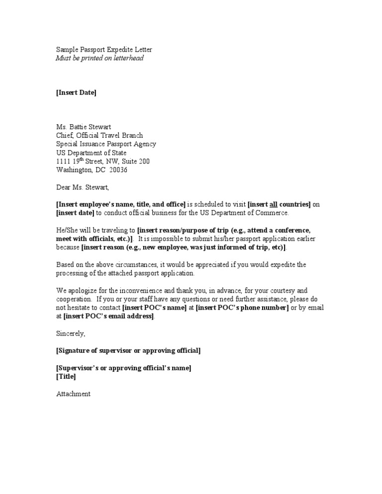 Passport Expedite Template | PDF | Politics