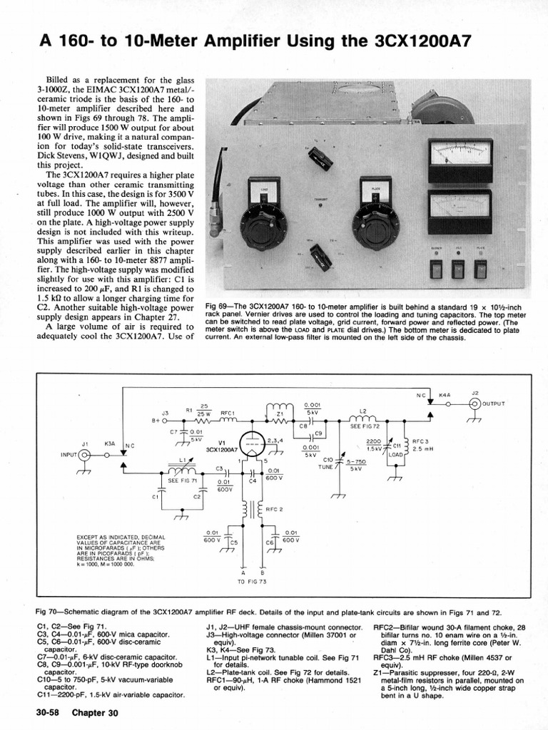 RFPA - A 1500 Watt Amplifier Using 1 Eimac 3CX1200A7 Triode Electron ...