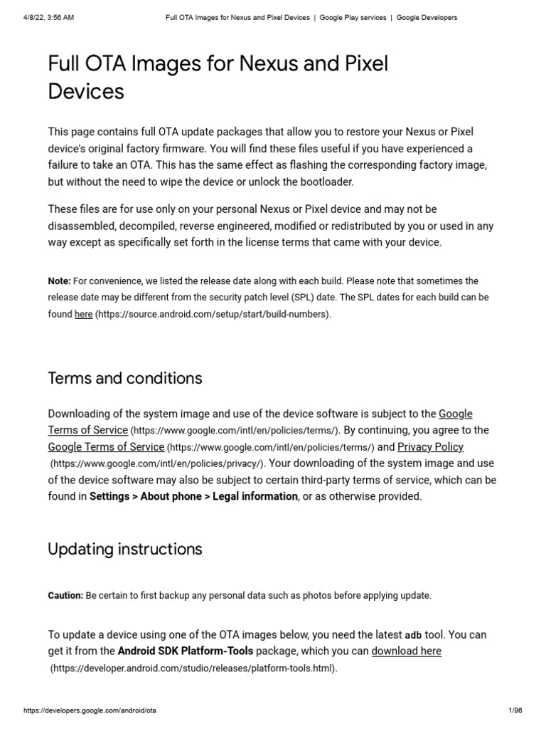 ABD & Fastboot-Flash Stock Android Image - Pixel Phones | PDF | Mobile Linux | Tablet Computer