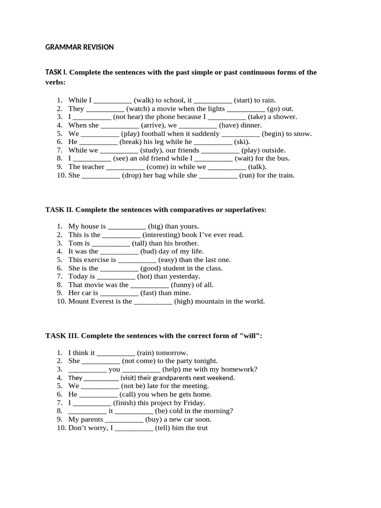 Grammar Revision | PDF