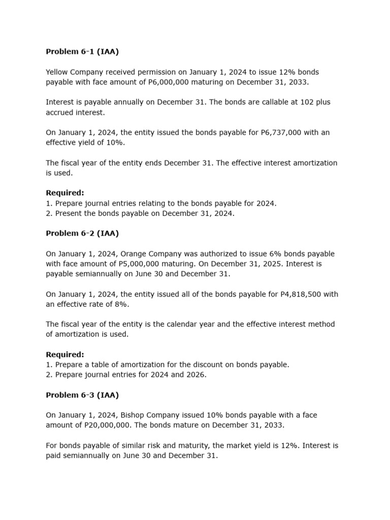 Chapter 6 - Effective Interest Method | PDF | Bonds (Finance) | Present ...