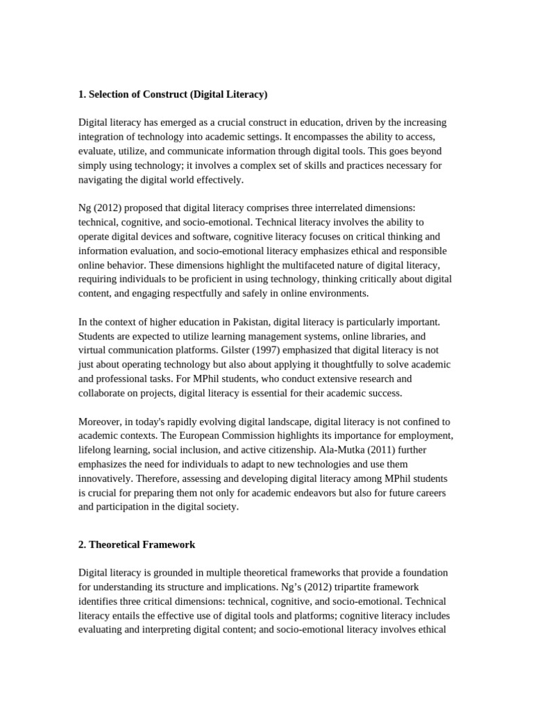 Final Digital Literacy Assignment 33 | PDF | Likert Scale | Literacy