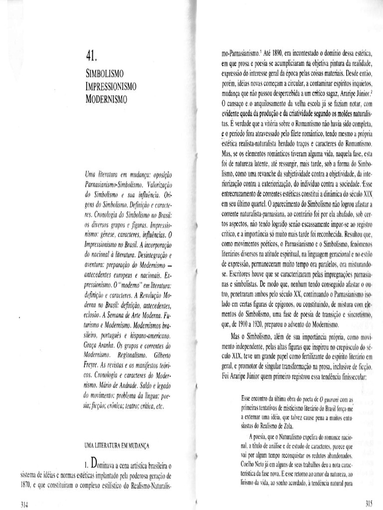 Simbolismo - Afrânio Coutinho Sigaa | PDF