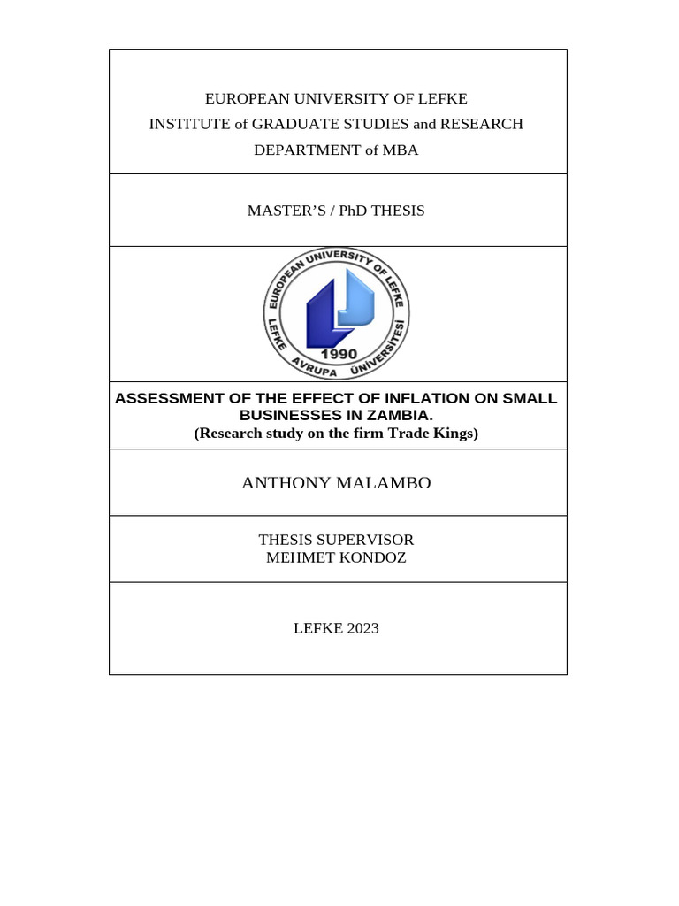 Anthony THESIS Update Draft | PDF | Cost Of Living | Inflation
