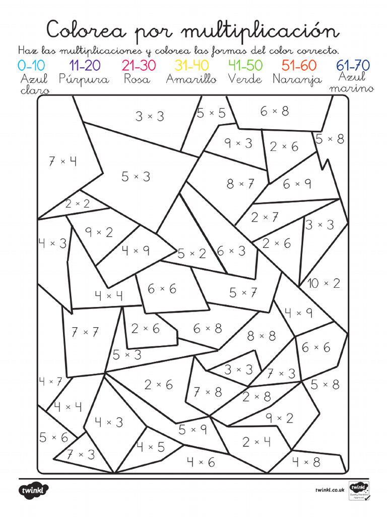 Colorea Por Multiplicación | PDF