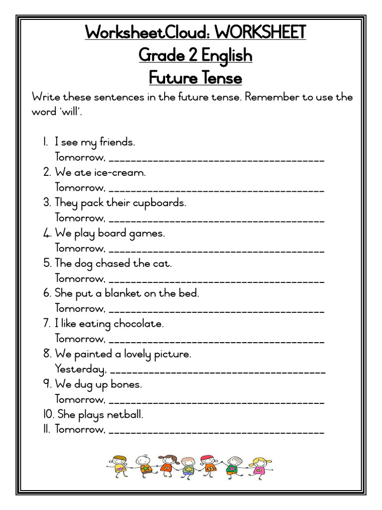 WSC G2 English Future Tense Ws1 | PDF