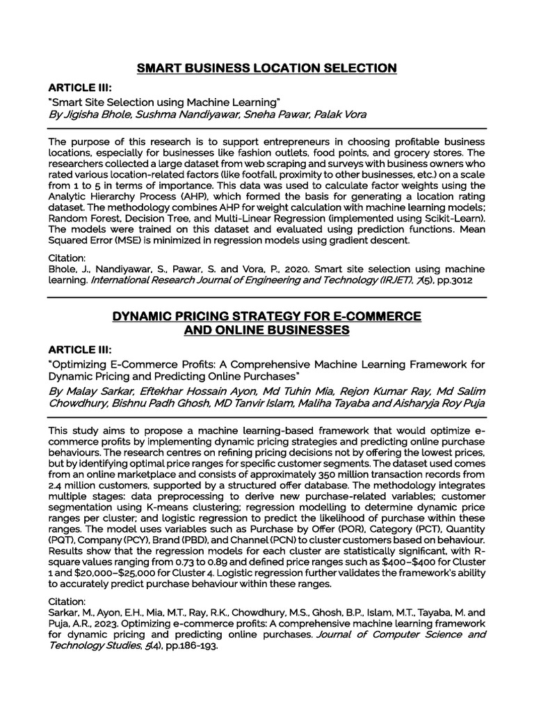 ML Research Summaries 5 and 6 | PDF | Machine Learning | Regression Analysis