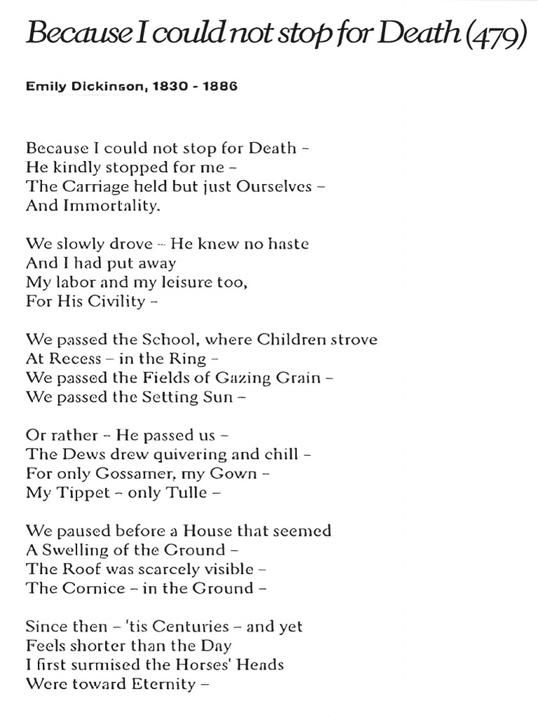 Poem of Emily Dickinson | PDF