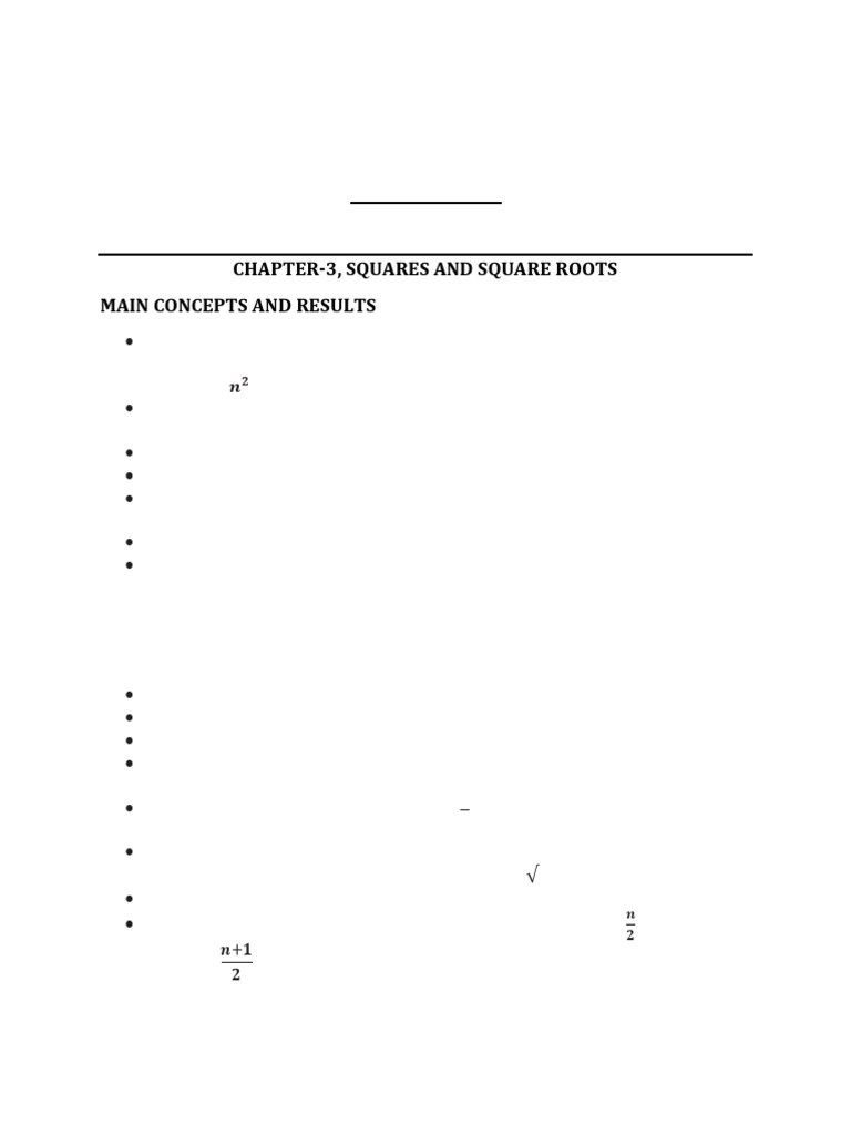 Class 8 Squares and Square Roots Worksheet | PDF | Area | Numbers