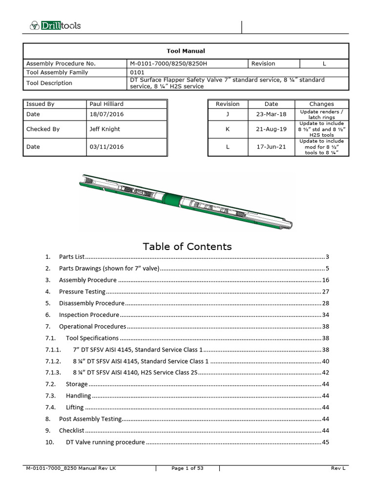 DT Surface Flapper Valve Assembly Manual | PDF | Valve | Cartridge ...