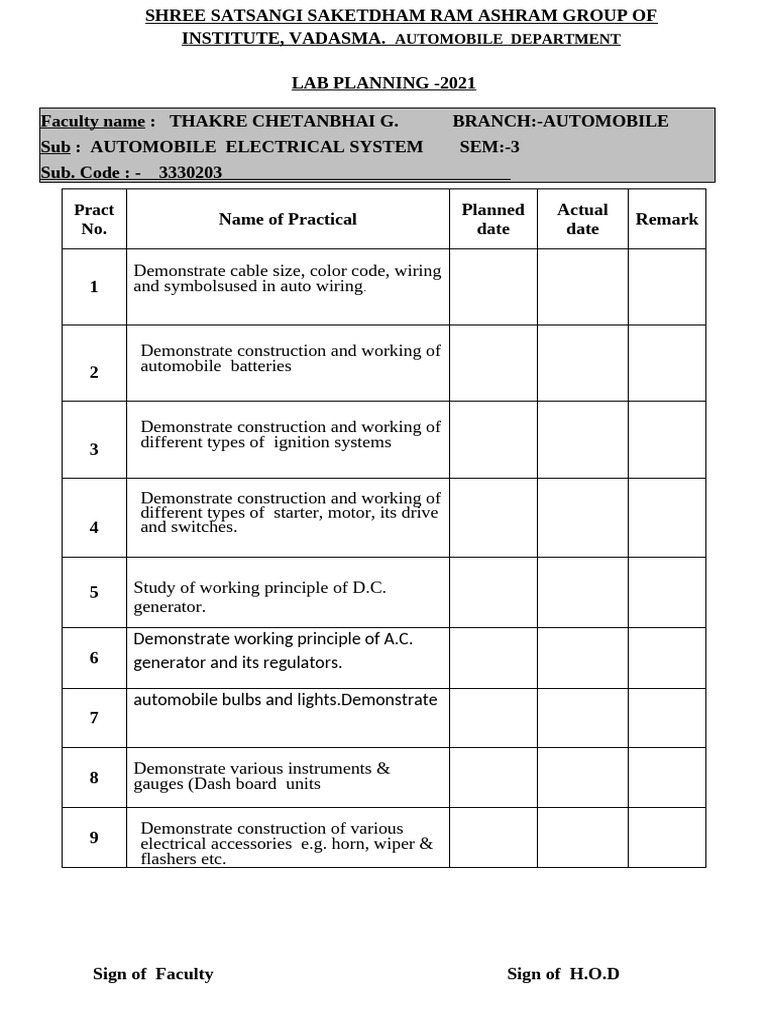 Elecrtical Lab Planning | PDF