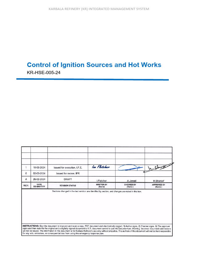 KR-HSE-005-24-KR Control of Ignition Sources & Hot Work Procedure ...