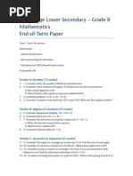 Grade 8 Angles Worksheet 2024-25 | PDF