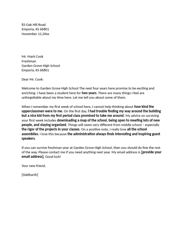 3.7 Letter To An Incoming Freshman | PDF