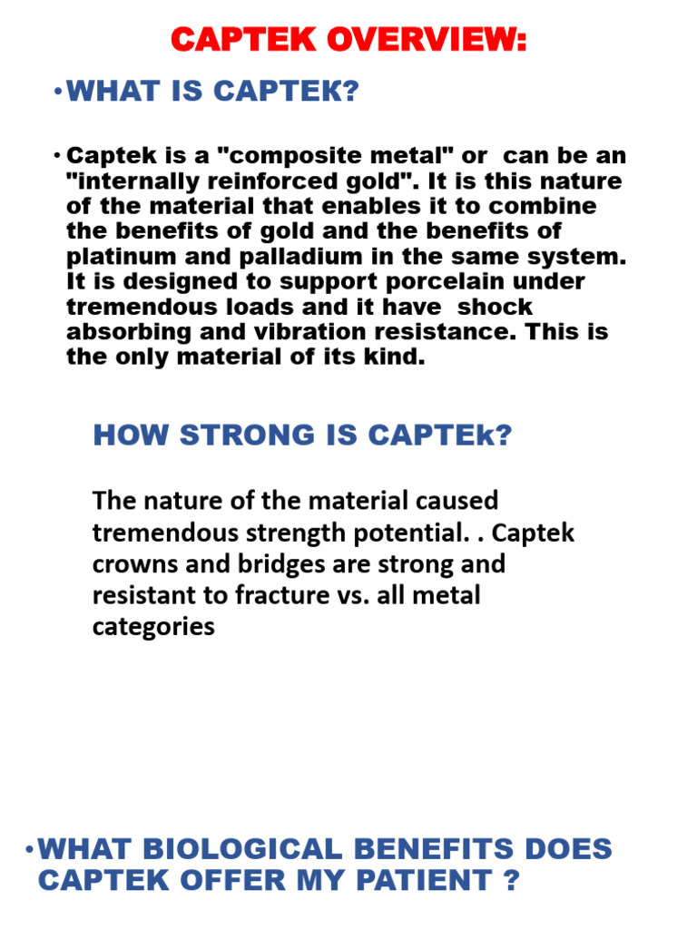Captek Overview - PPTX Mjdoulin - 100119 | PDF | Dentistry Branches ...