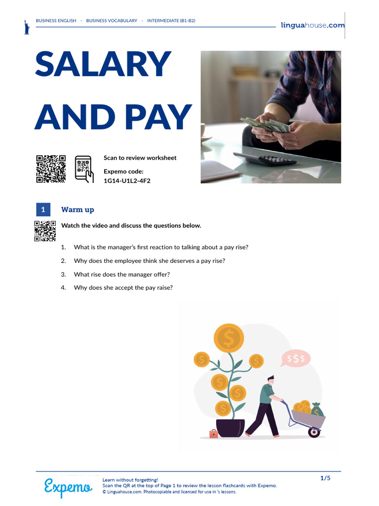 Salary and Pay American English Student B1 B2 | PDF | Salary | Employment
