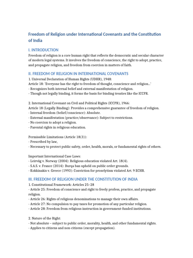 Article 25: Religious Freedom in India | PDF | Freedom Of Religion ...