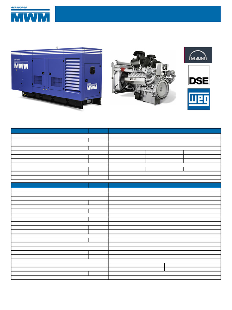 Gerador Diesel 1250 kVA MWM DGD1250.60 | PDF | Motores