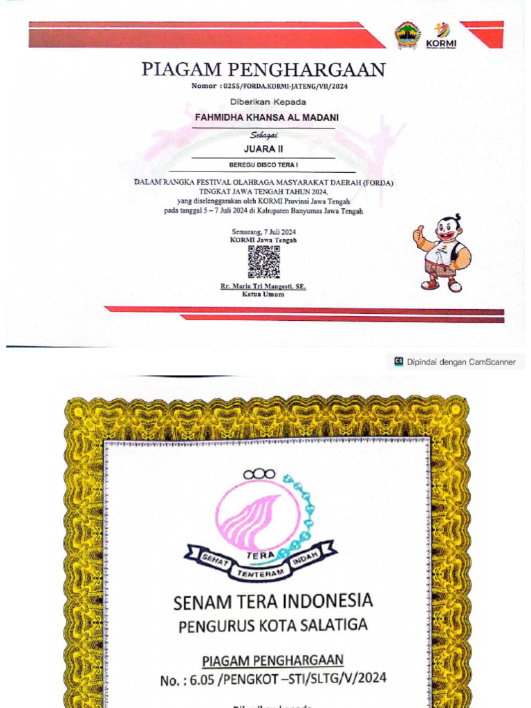SPMB Piagam Kejuaraan Khansa | PDF