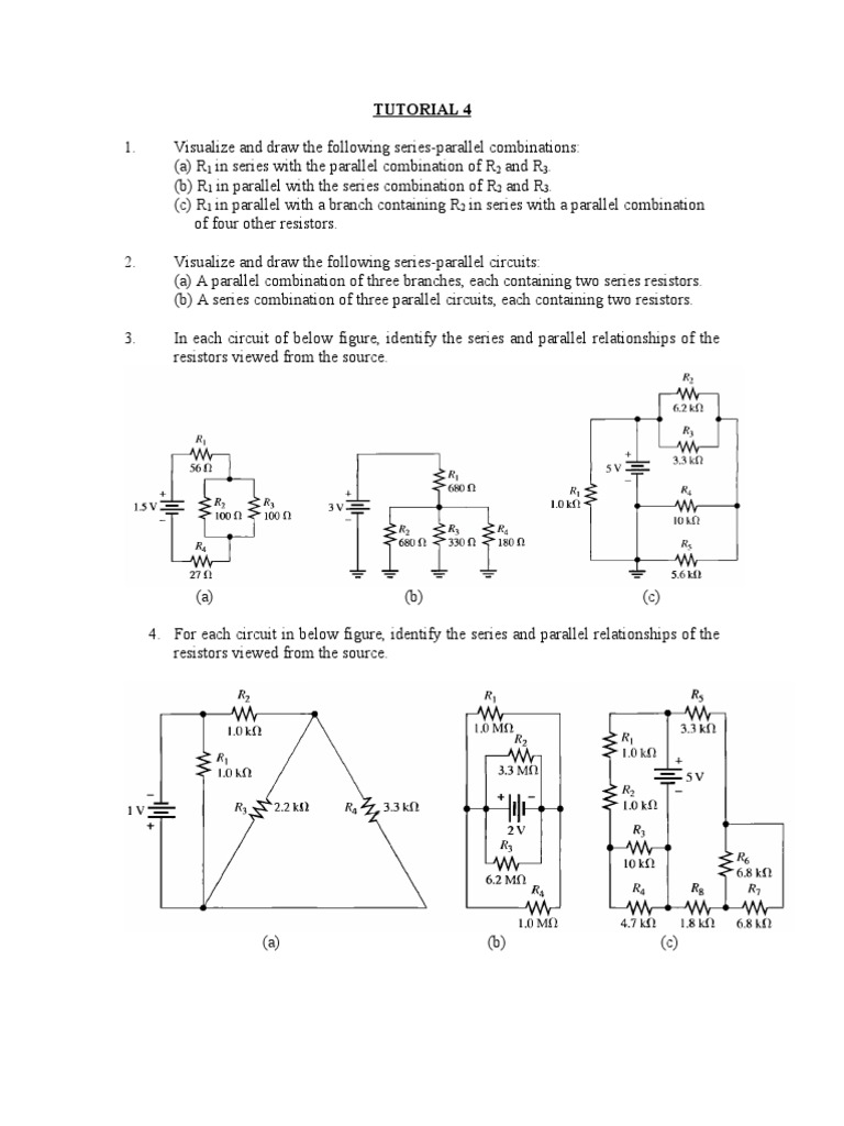 TUTORIAL 5 (Series Parallel) | PDF | Series And Parallel Circuits | Voltage