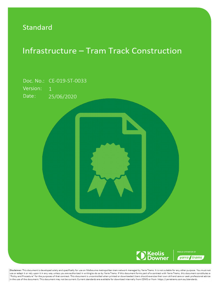 Infrastructure Tram Track Construction | PDF | Concrete | Road Surface