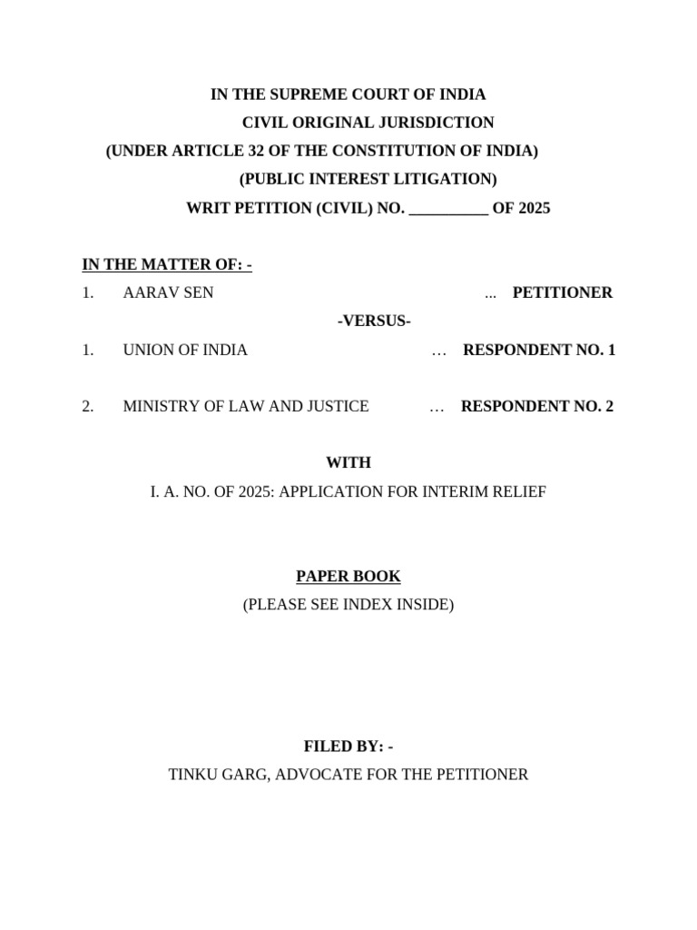 PIL Petition - 23010122065 - Tinku | PDF | Supreme Court Of India ...