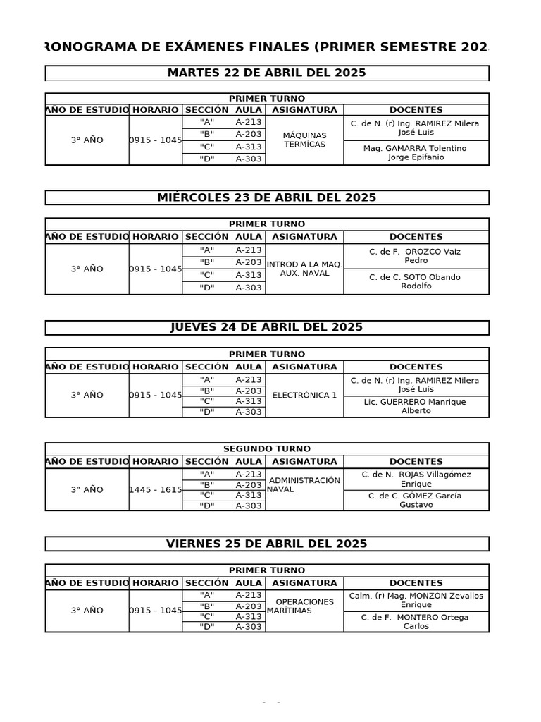 Crono Excel 20251 | PDF