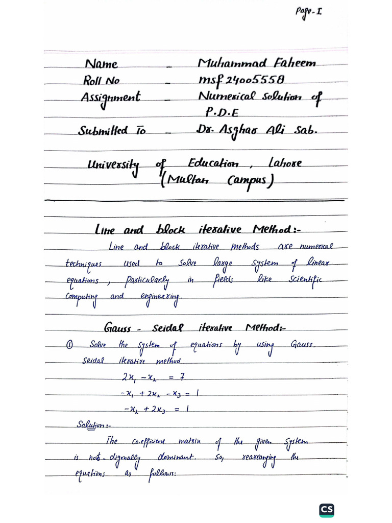 Line and Block Iterative Method | PDF