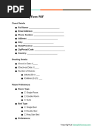 Hotel Check in Form Template Word | PDF