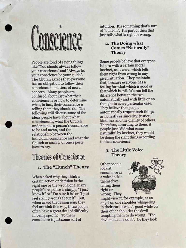 Conscience Article and Questions | PDF | Conscience | Guilt (Emotion)