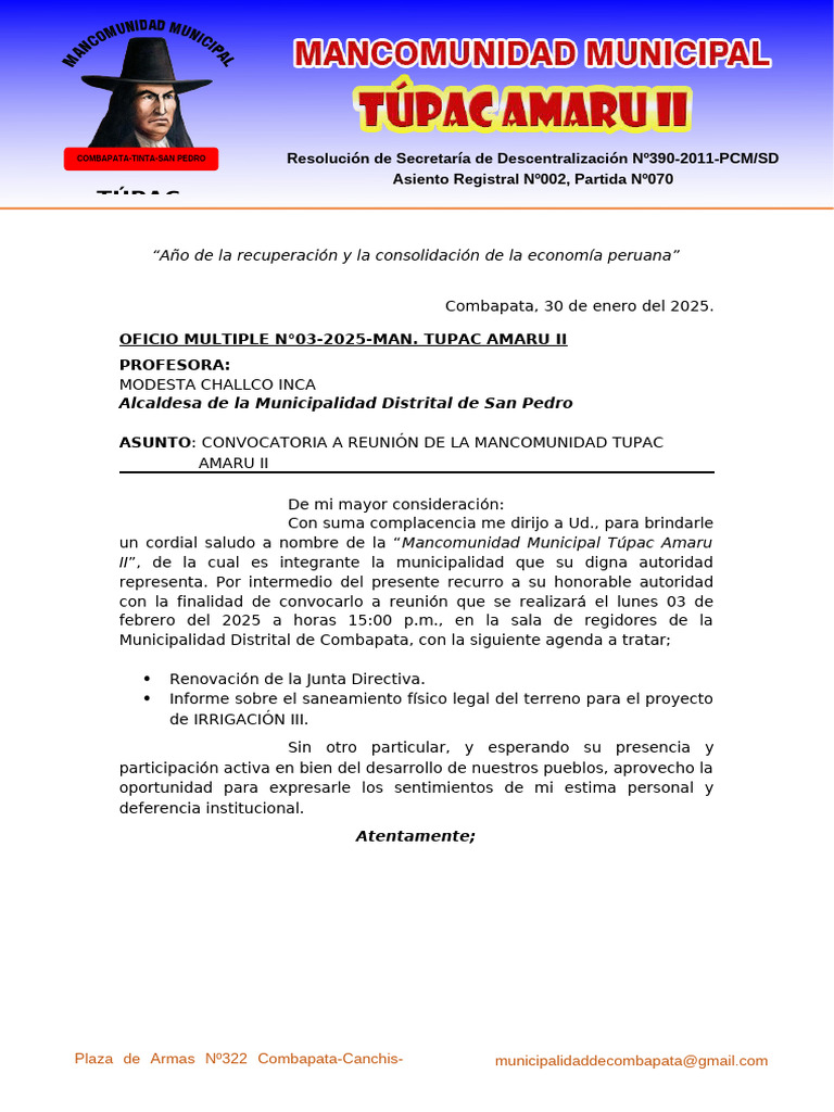 Oficio 003 | PDF | Perú | América del Sur