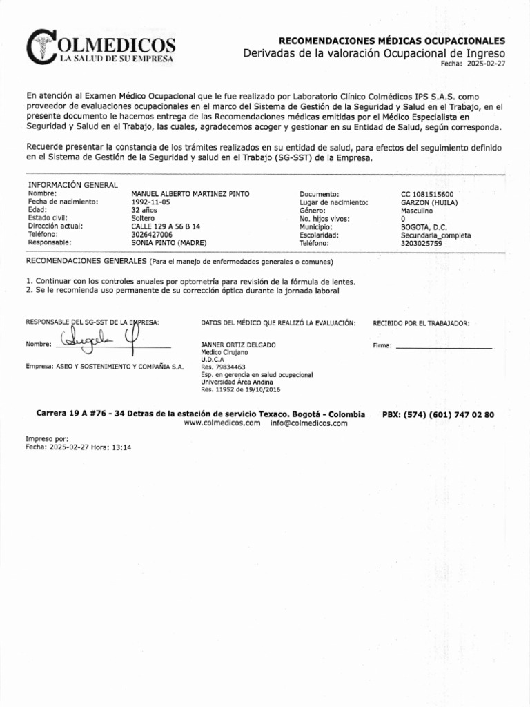 Manuel Alberto Martinez Pinto | PDF