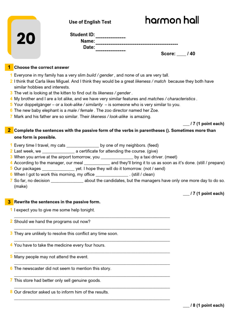 Course 20 Use of English Test | PDF
