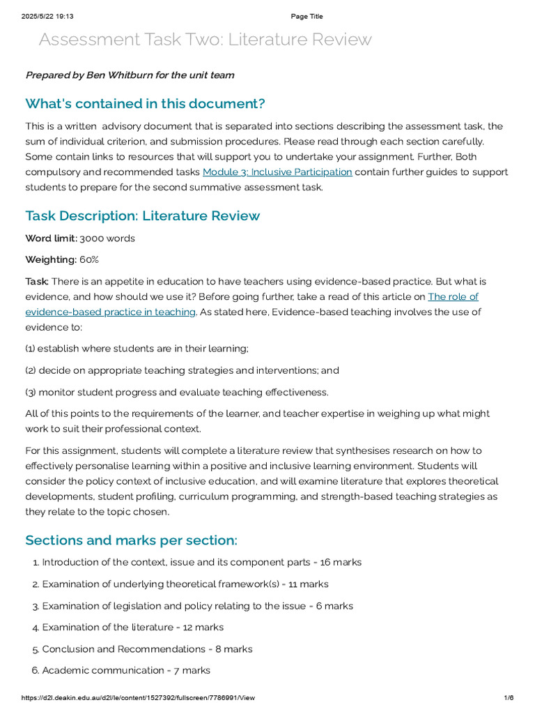 Task Two - Advisory Handout - EIE701 - Personalising Learning | PDF | Theory | Educational ...