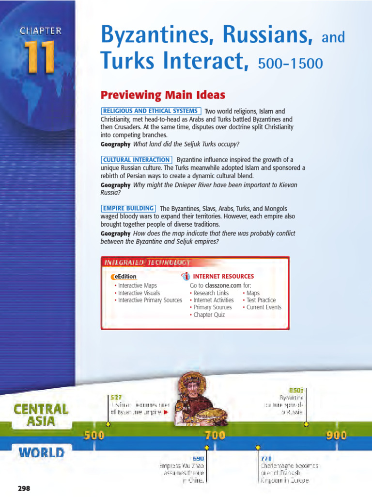 Chapter 11 Book Chapter 11 - Byzantines, Russians, and Turks Interact ...