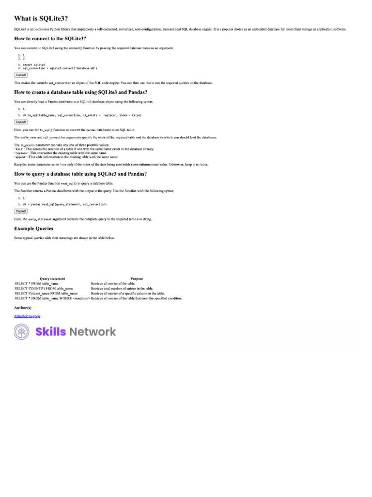 SQLite 3 | PDF