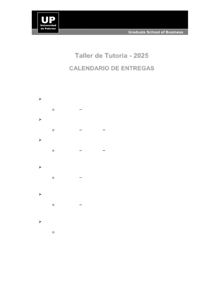 Calendario de Entregas | PDF