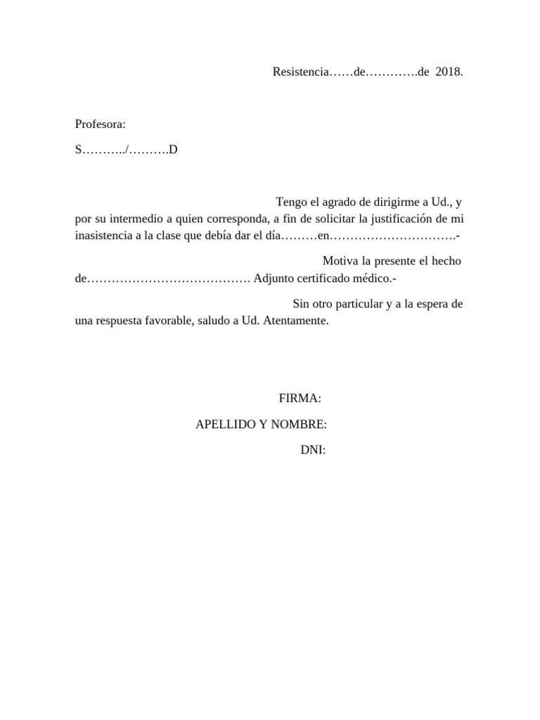 Ficha Solicitud de Justif de Ausencias A Clase | PDF