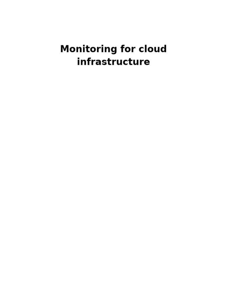 Monitoring for Cloud Infrastructure | PDF