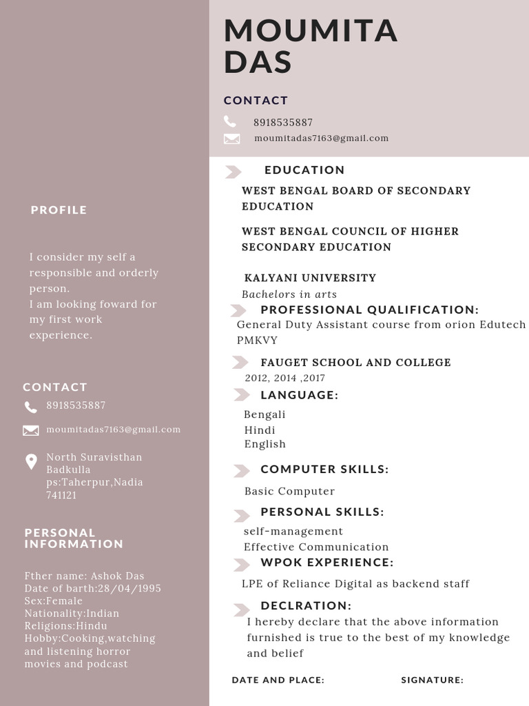 White Simple Student CV Resume-2 | PDF