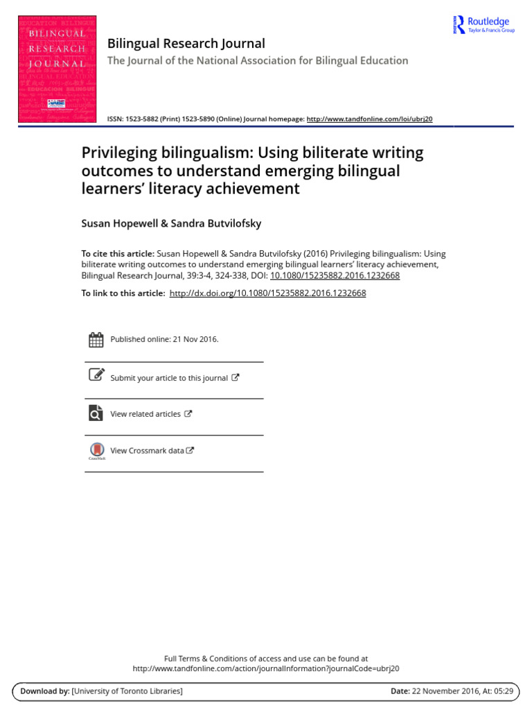 Using Biliterate Writing | PDF | Multilingualism | Literacy