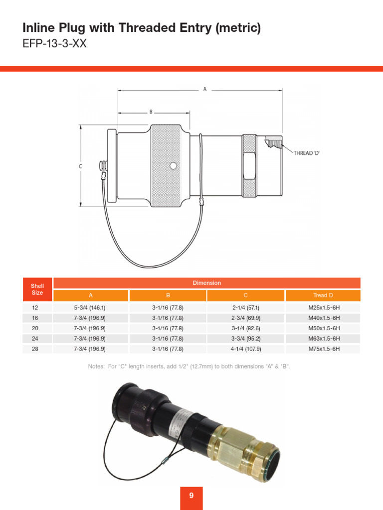 EFP-13 Inline Plug Specifications | PDF