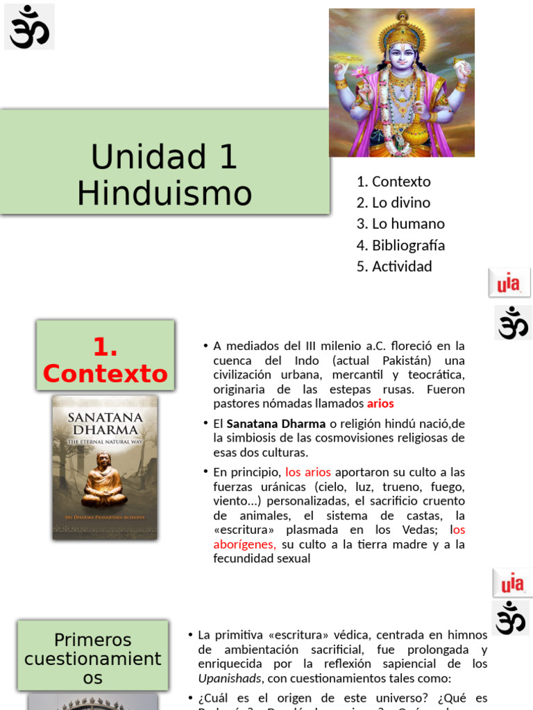 Unidad 1 Hinduismo | PDF | Vedas | Mantman (hinduismo)