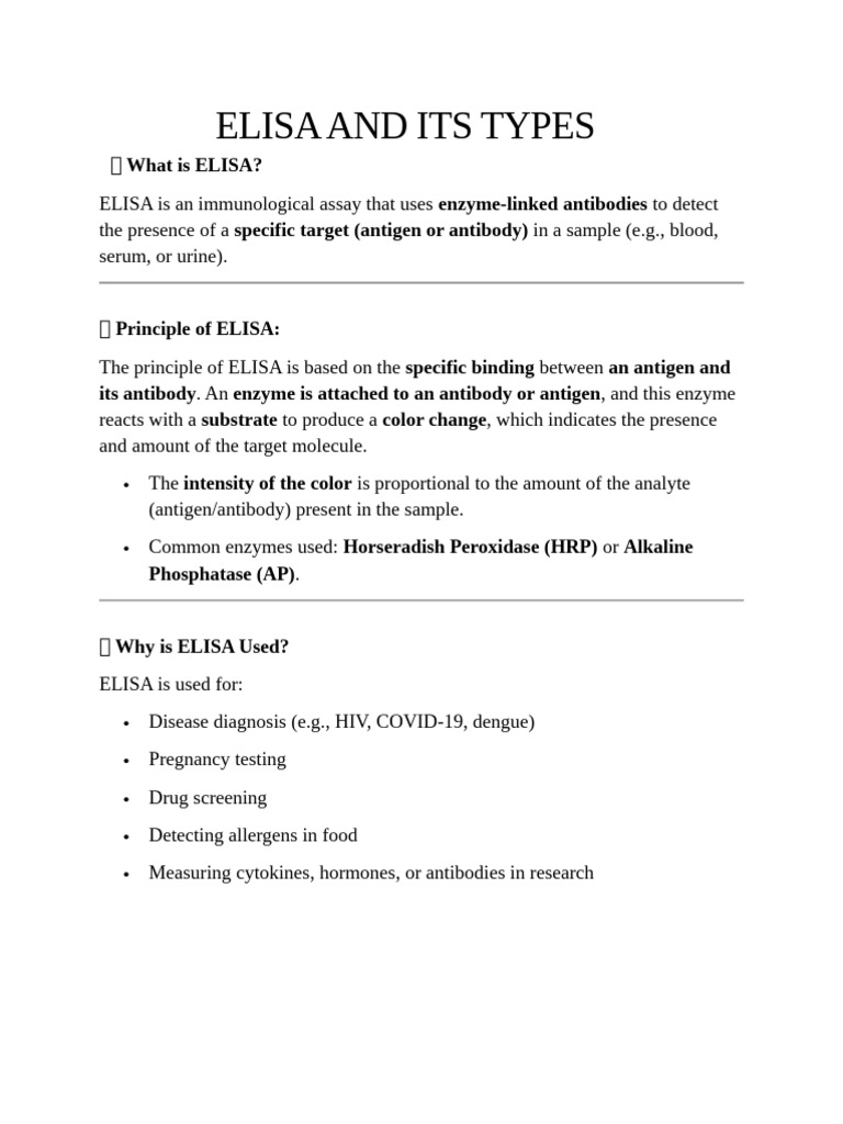 Elisa and Its Types and Sds Page | PDF | Elisa | Gel Electrophoresis