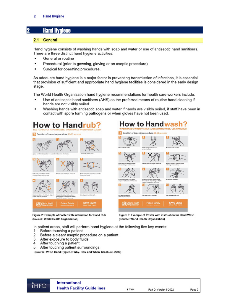 IHFG Part D Hand Hygiene | PDF | Hand Washing | Hygiene
